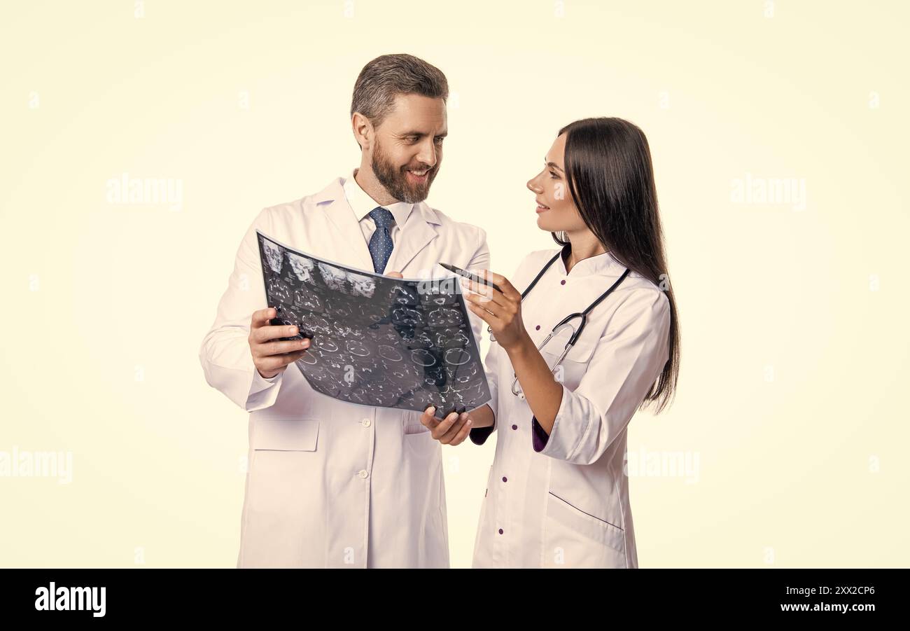 Two Medical discuss MRI Scans. doctor neurologist mri in studio. doctor ...