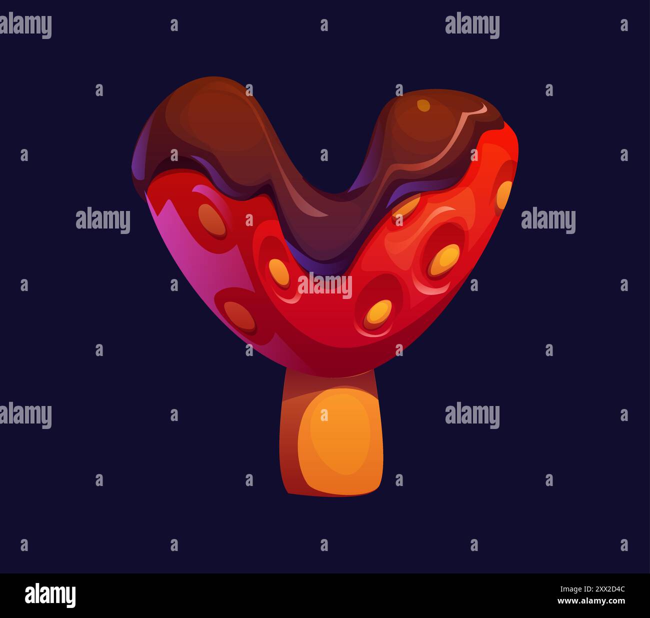 Letter Y as strawberry with chocolate, cartoon candy and confectionery ...