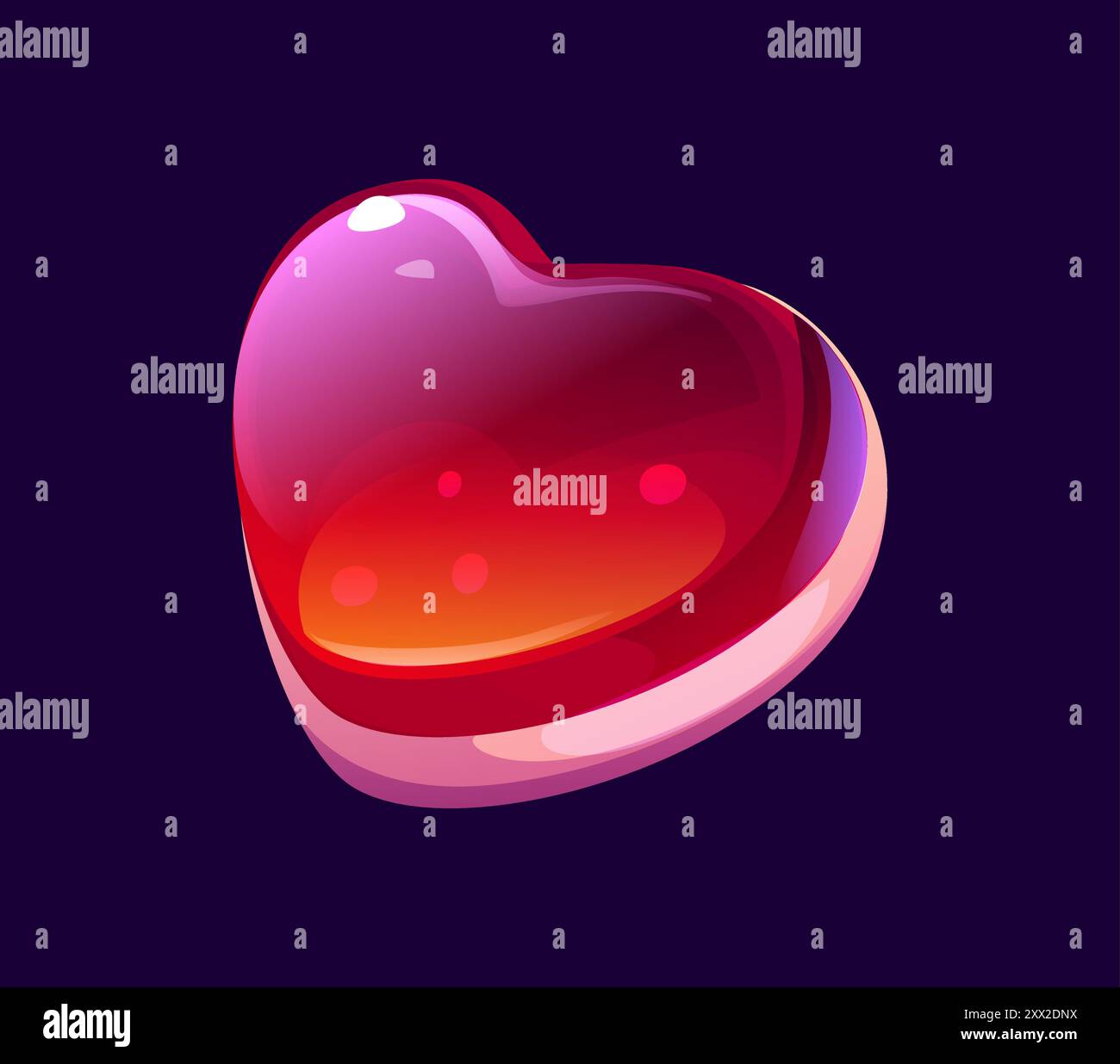 Cartoon valentine heart and pink candy sweets, lollypop and ...