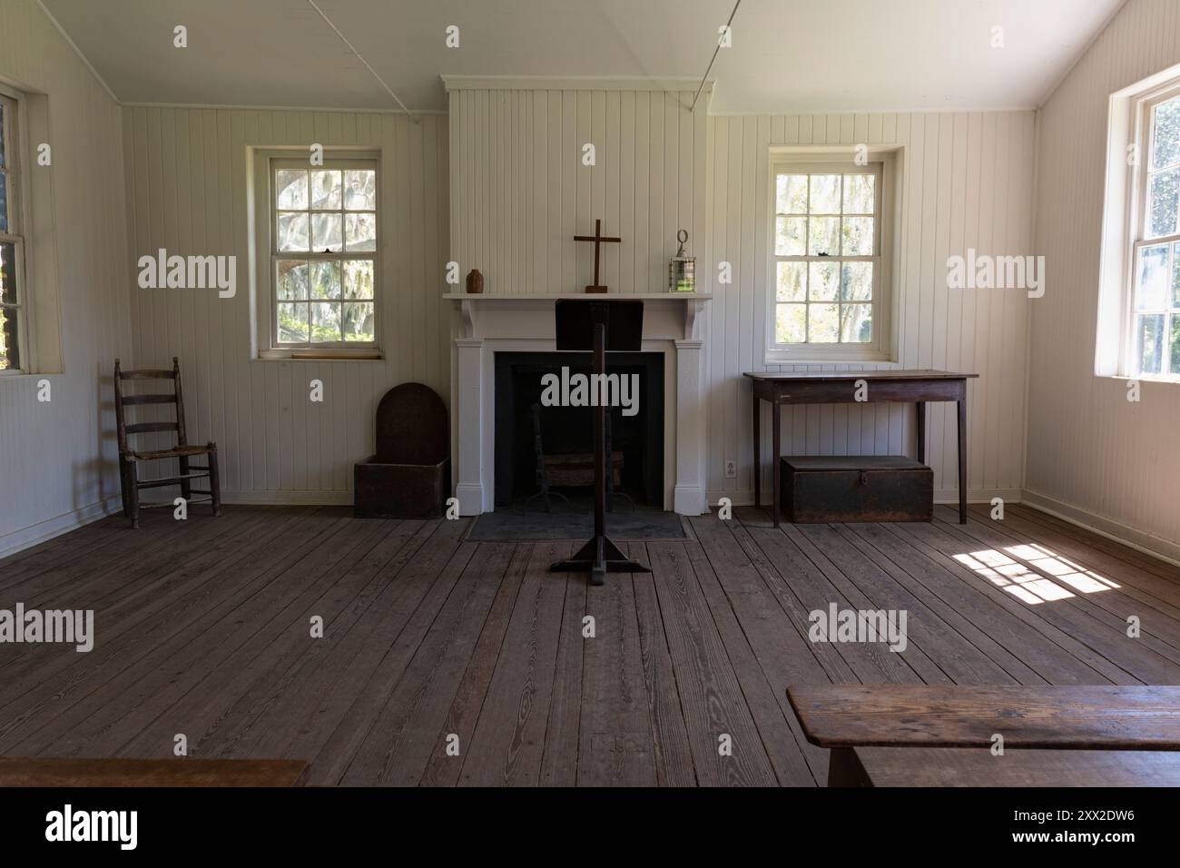 Inside an old empty church chapel Stock Photo - Alamy