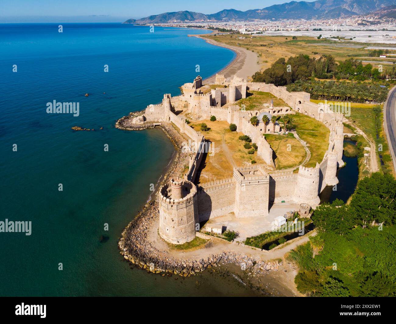 Aerial photo of Mamure Castle, Mersin Province, Turkey Stock Photo - Alamy