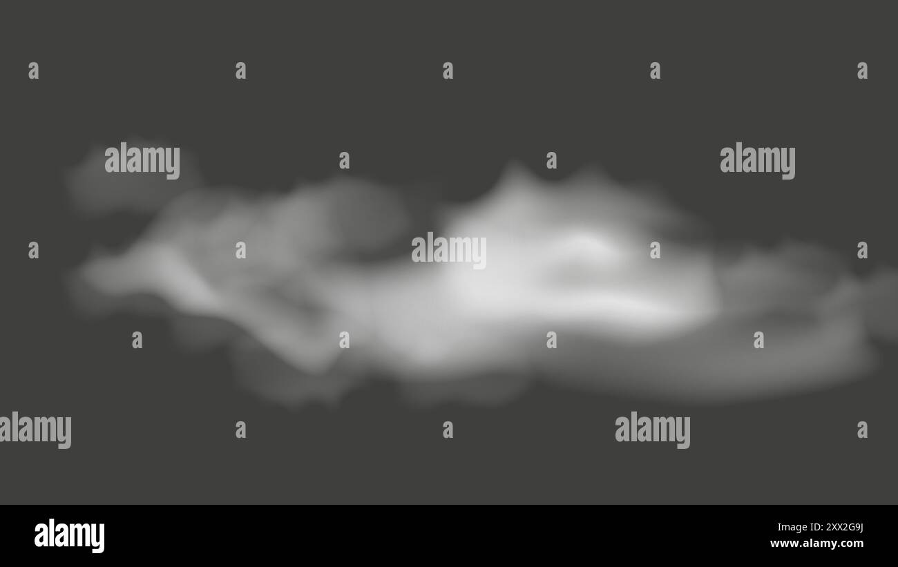 Smoke Vapor cloud overlay effect Realistic vector. White fog on dark ...