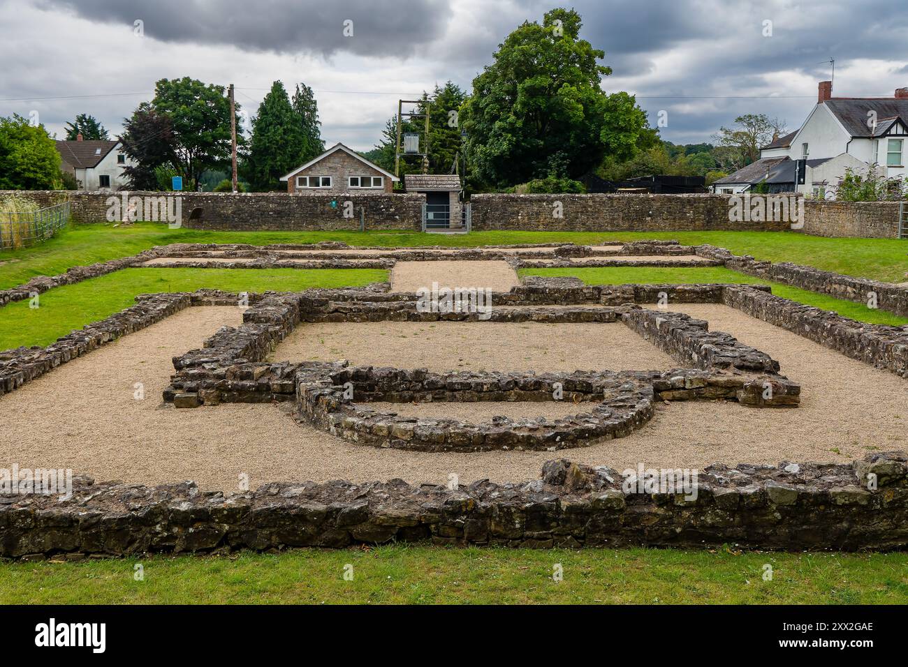 Ruins of a Roman temple to an unknown deity in the town of Caerwent ...