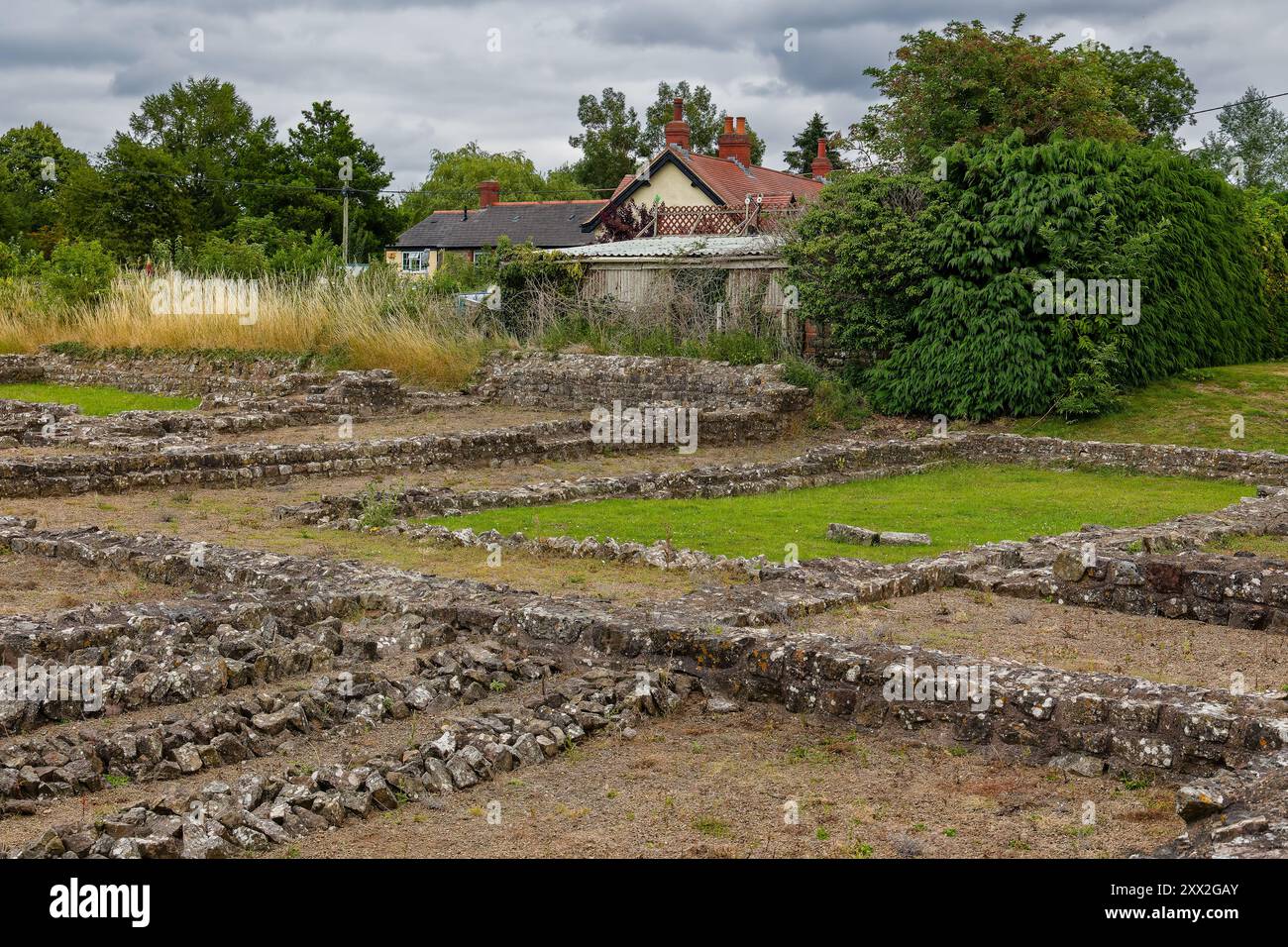 Remains of a Roman Courtyard House and baths in Caerwent, Wales Stock ...