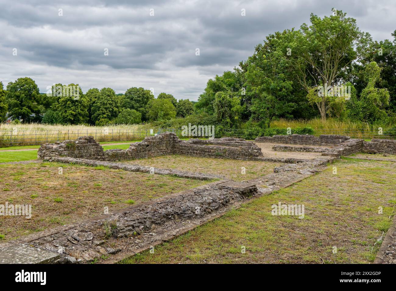 Ruins and walls of an ancient Roman Forum, Basilica and Marketplace in ...