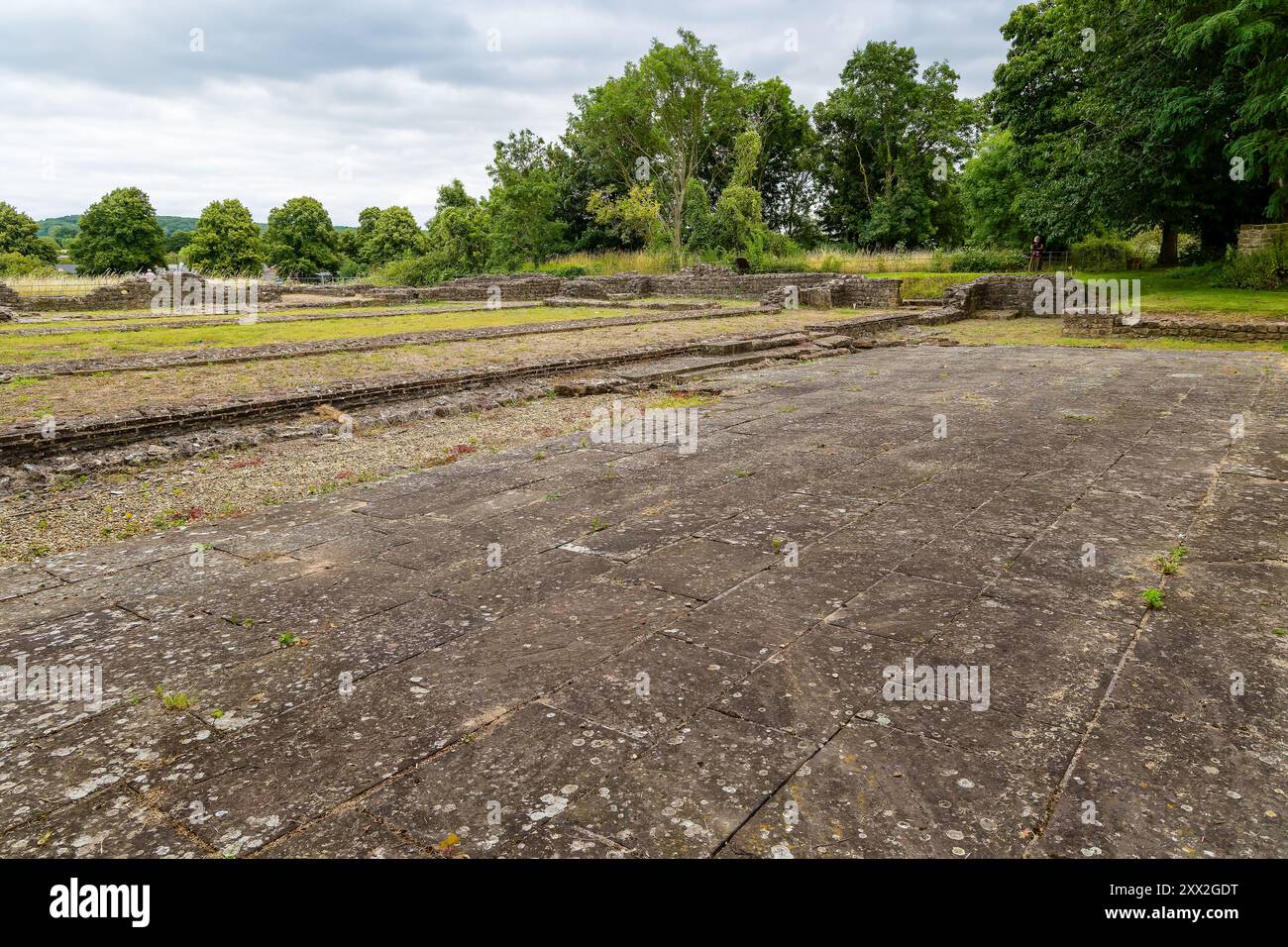 Ruins and walls of an ancient Roman Forum, Basilica and Marketplace in ...