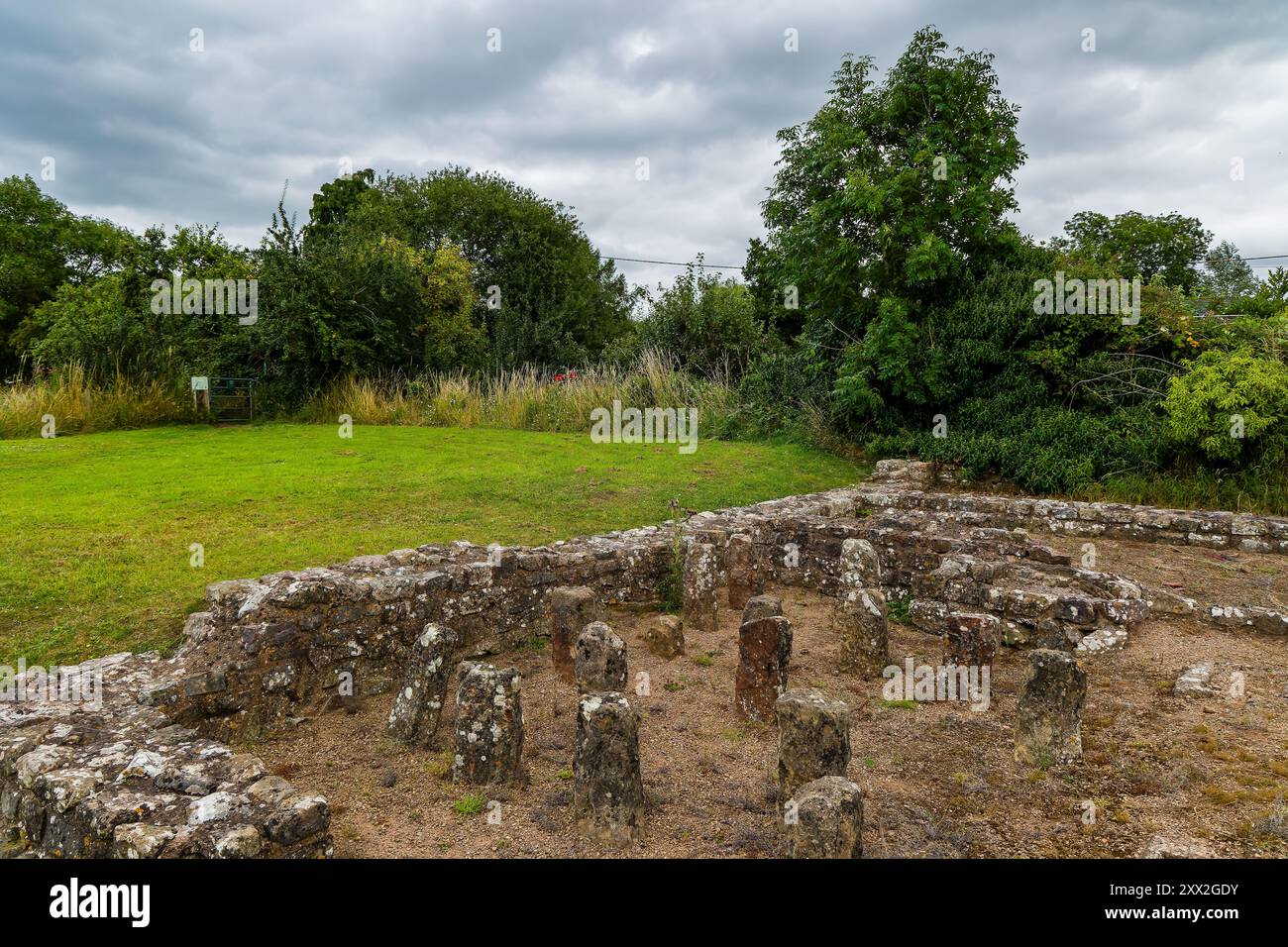 Walls and foundations of an ancient Roman Courtyard House and baths in ...