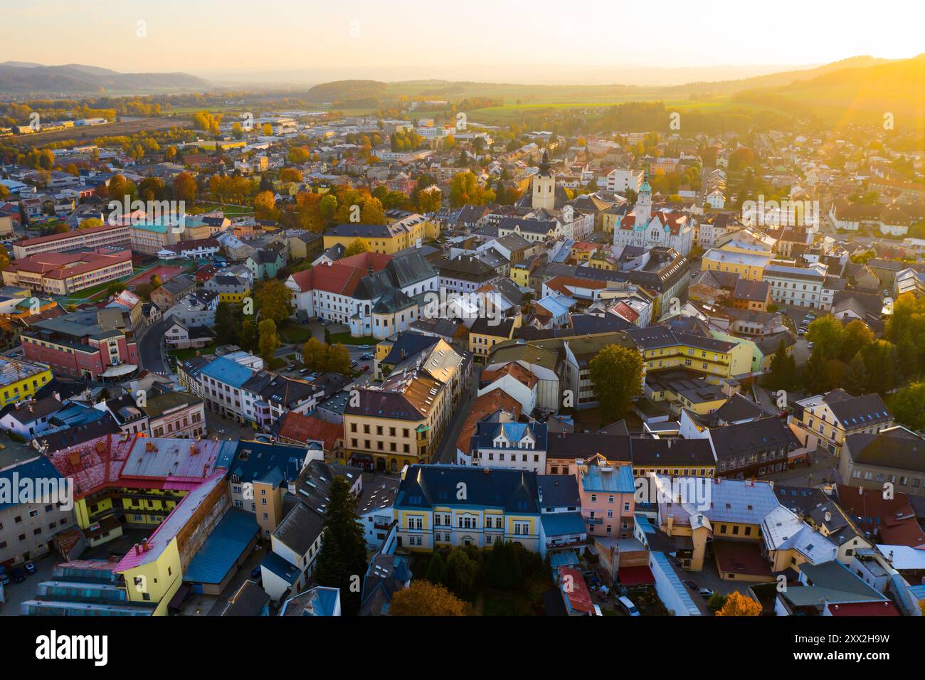 Aerial view of Czech town of Sumperk Stock Photo - Alamy