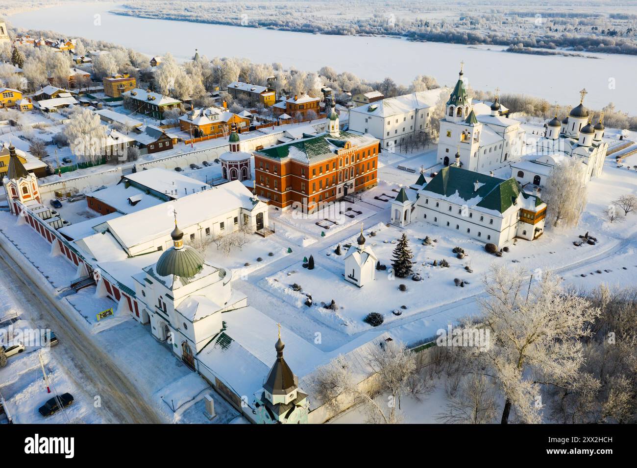 Aerial view of Spaso-Preobrazhensky Monastery in Murom in winter Stock ...