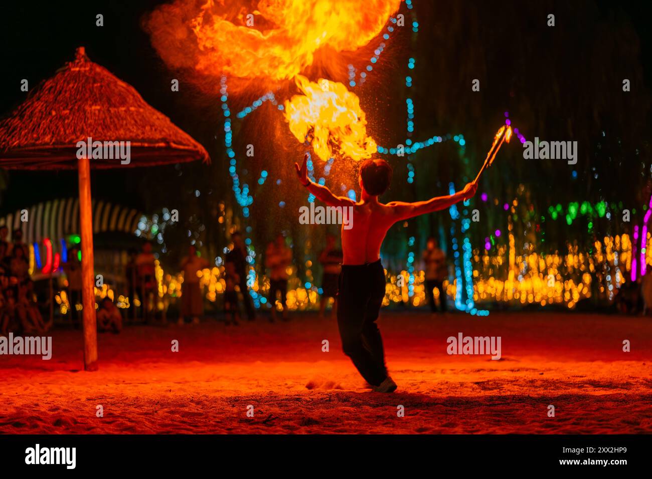 This photograph captures a dynamic and visually stunning moment of a ...