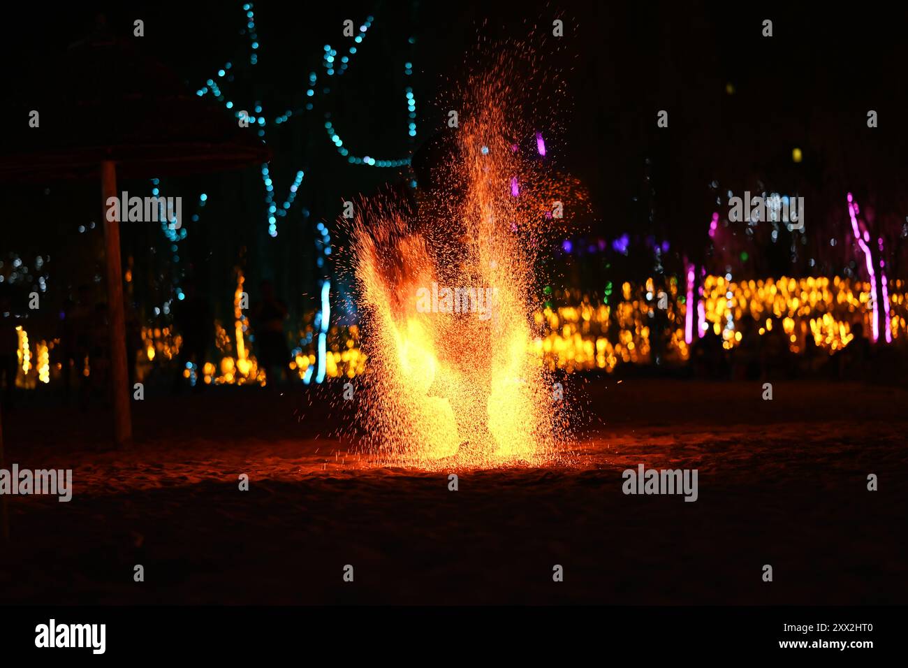 This photograph captures a dynamic and visually stunning moment of a ...