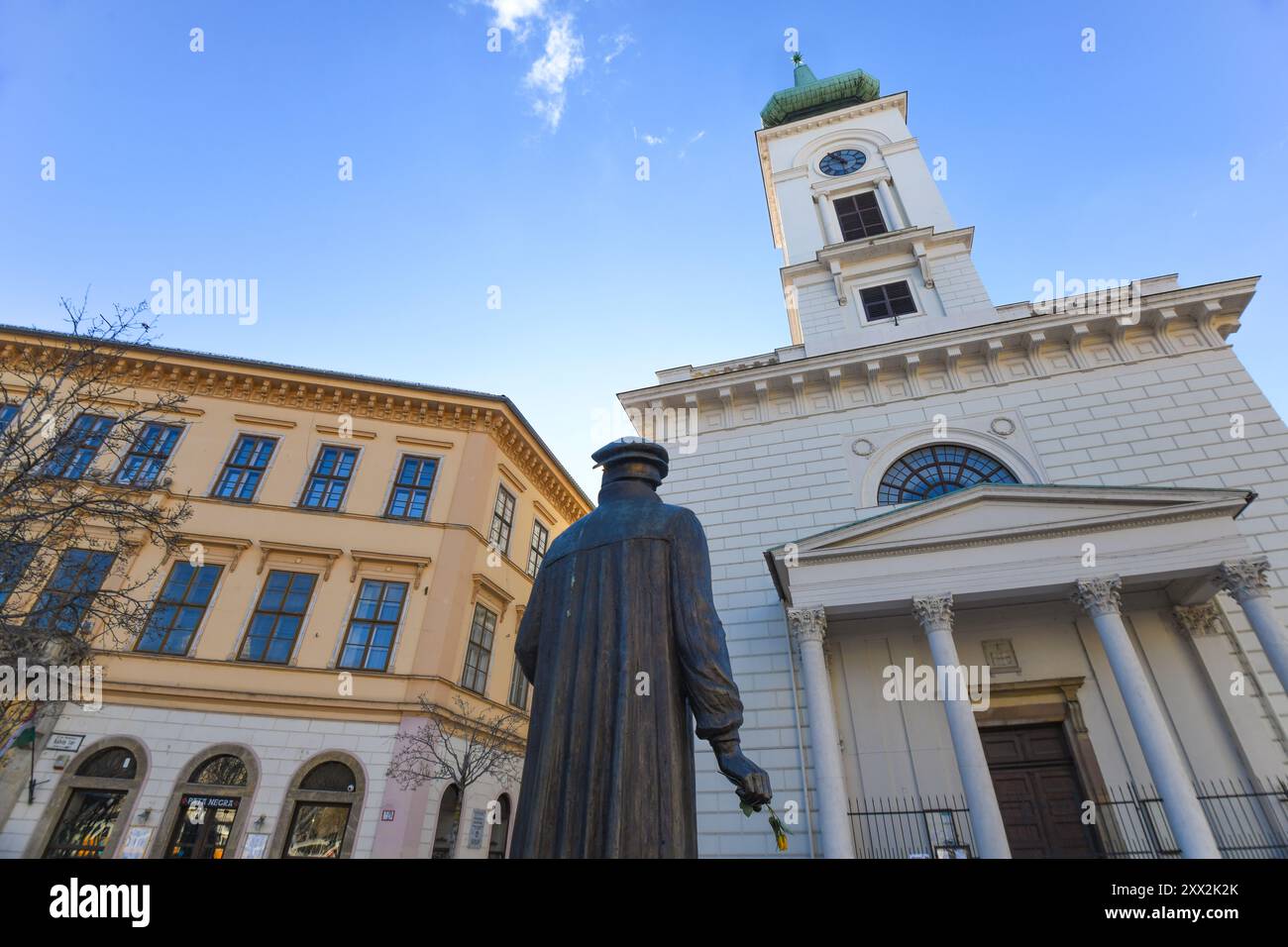 Budapest: John Calvin Statue and Reformed Church. Kalvin Ter Square ...