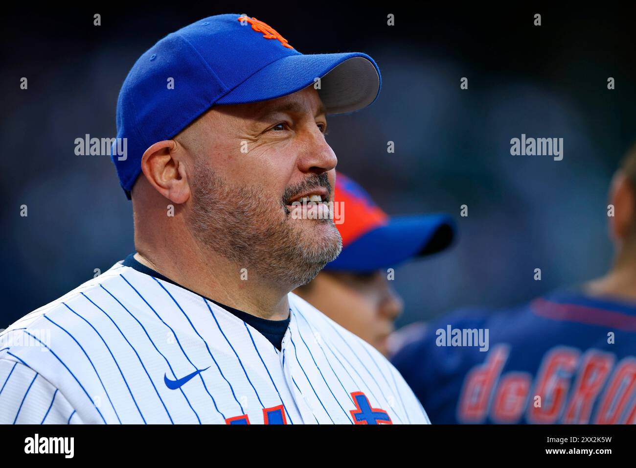 American actor and comedian Kevin James looks on before he throws out ...