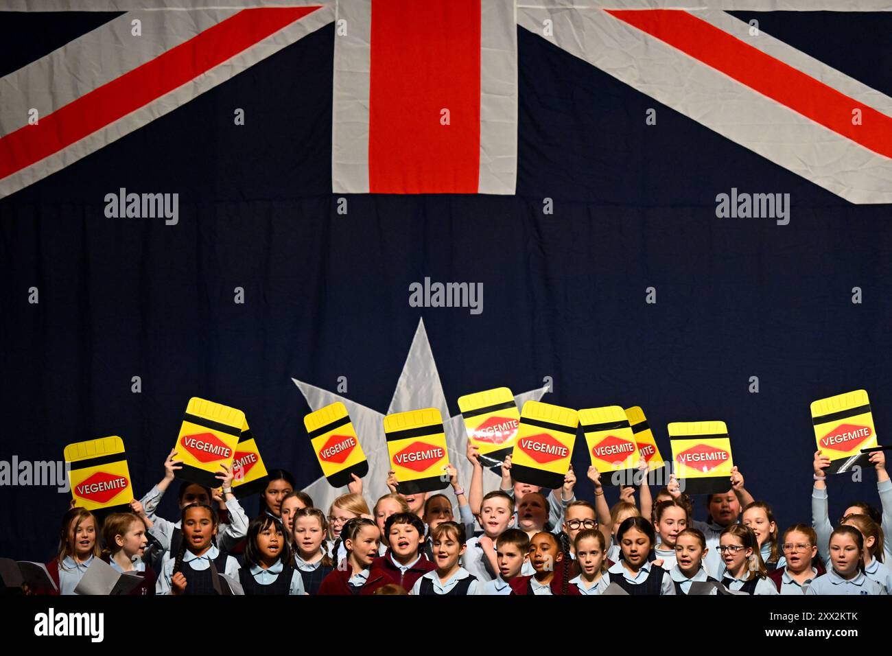 Canberra, Australia. 22nd Aug, 2024. Members of a school children's ...