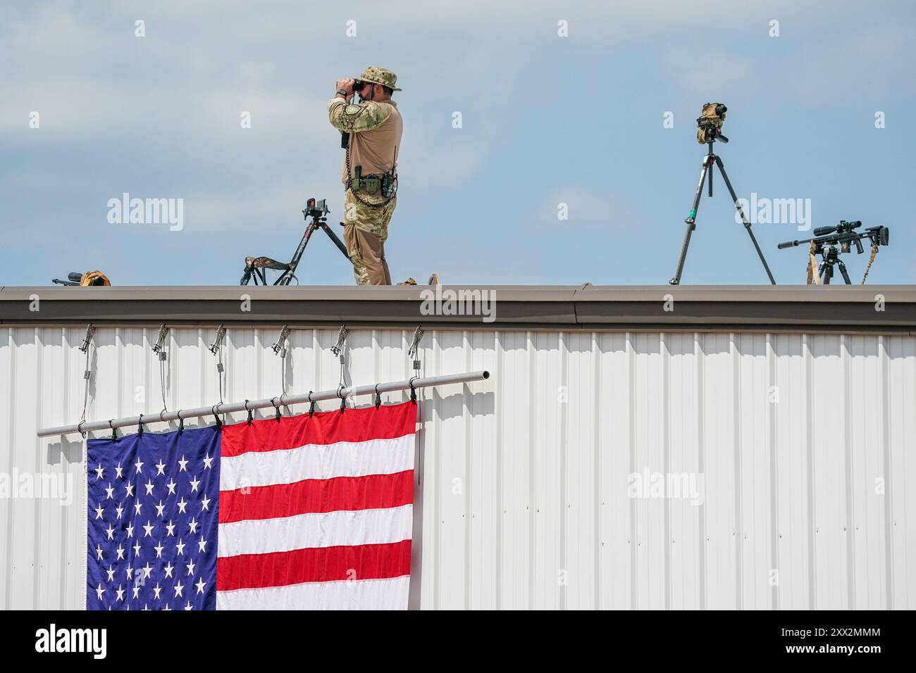 Asheboro, North Carolina, August 21, 2024 USA. Secret Service snipers ...