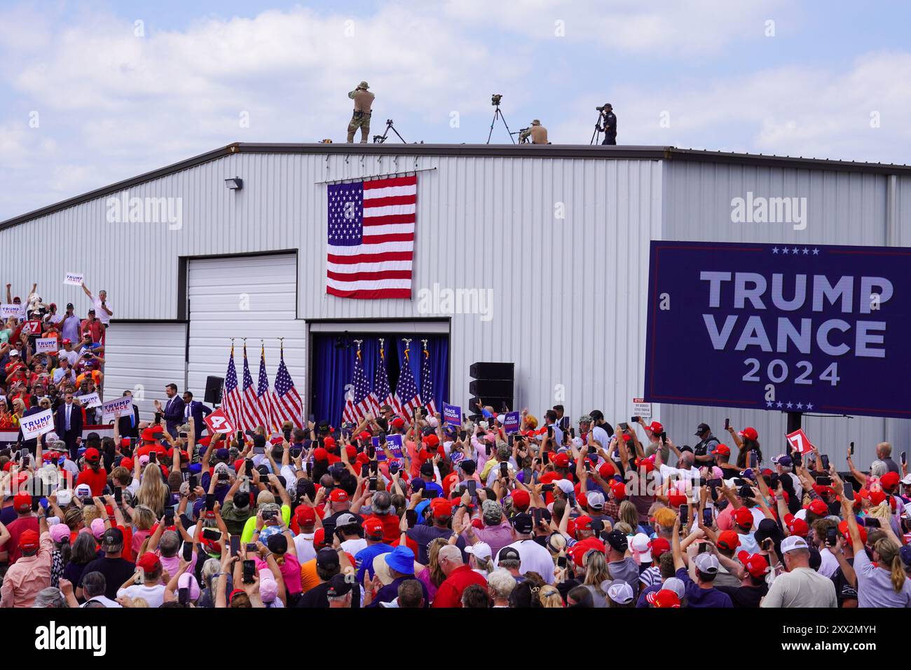 Asheboro, North Carolina, August 21, 2024 USA. Secret Service snipers ...