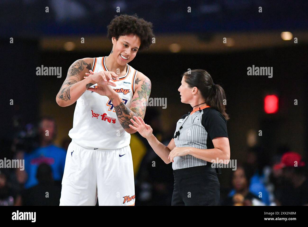 COLLEGE PARK, GA – AUGUST 21: Phoenix center Brittney Griner (42) talks ...