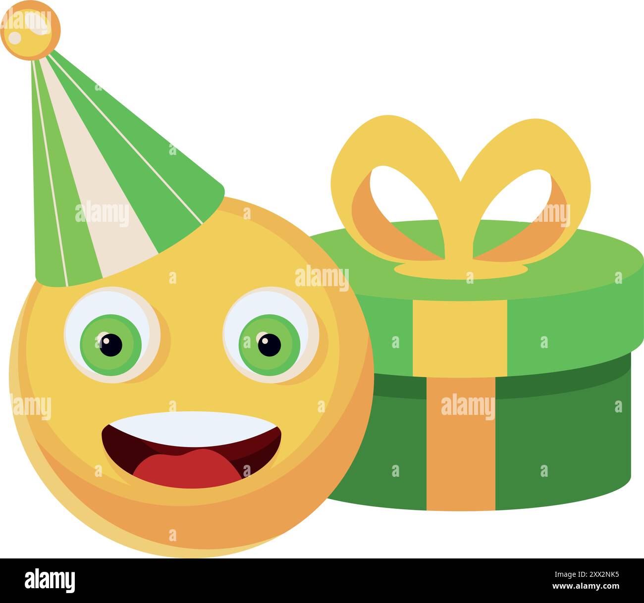 birthday emoji with present Stock Vector Image & Art - Alamy