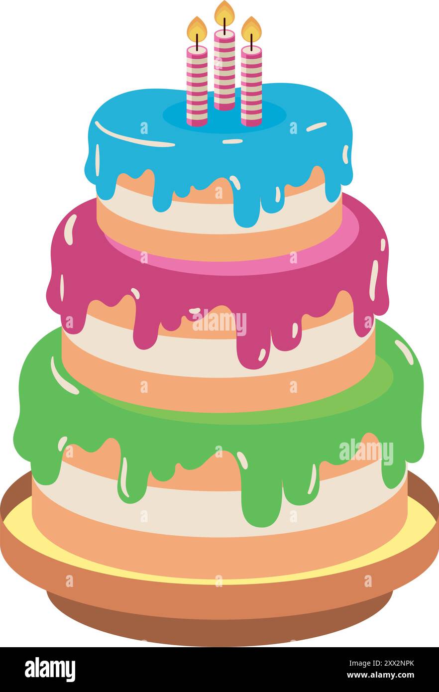 birthday party cake Stock Vector Image & Art - Alamy
