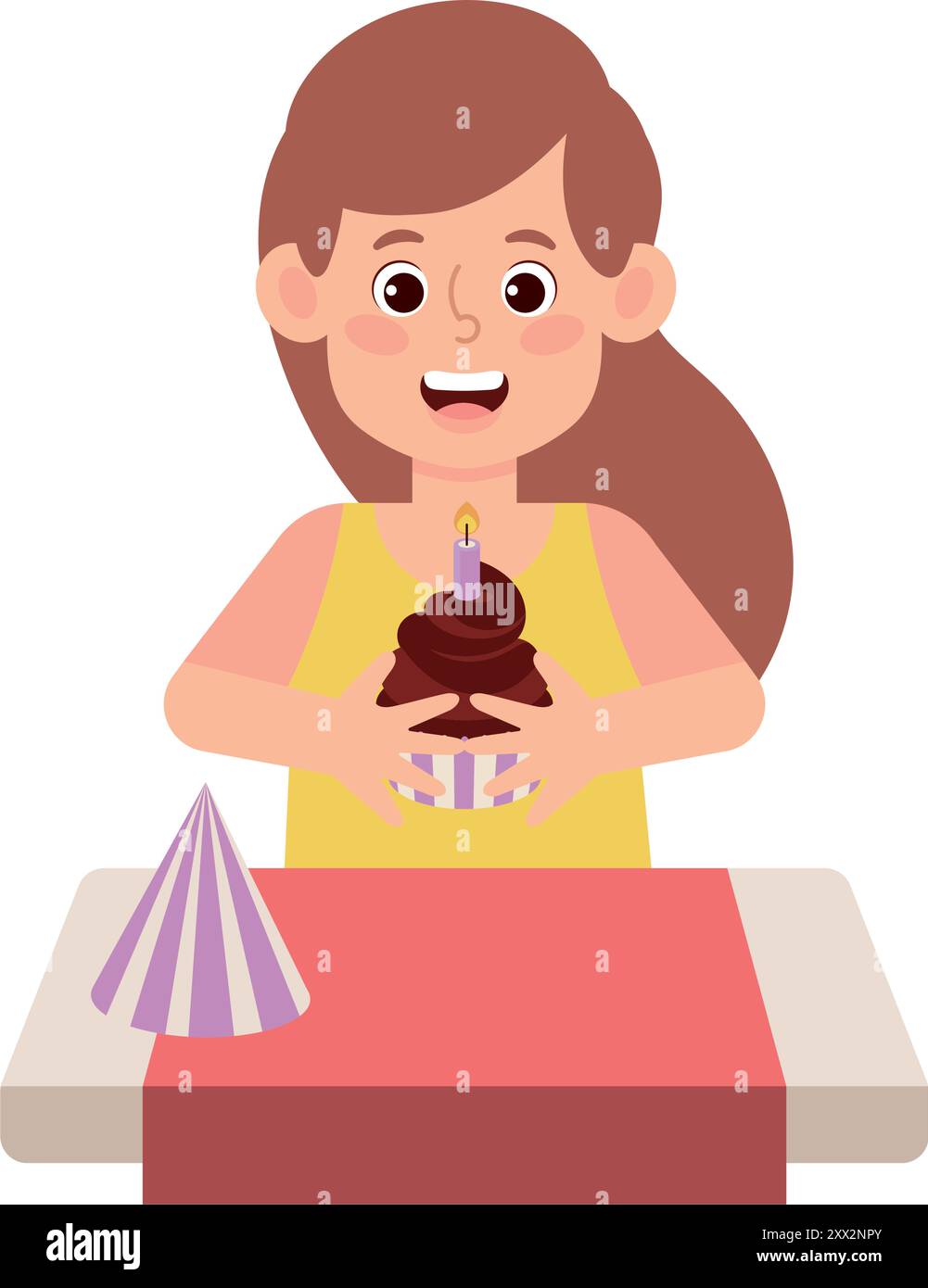 Woman blowing candles birthday Stock Vector Images - Alamy
