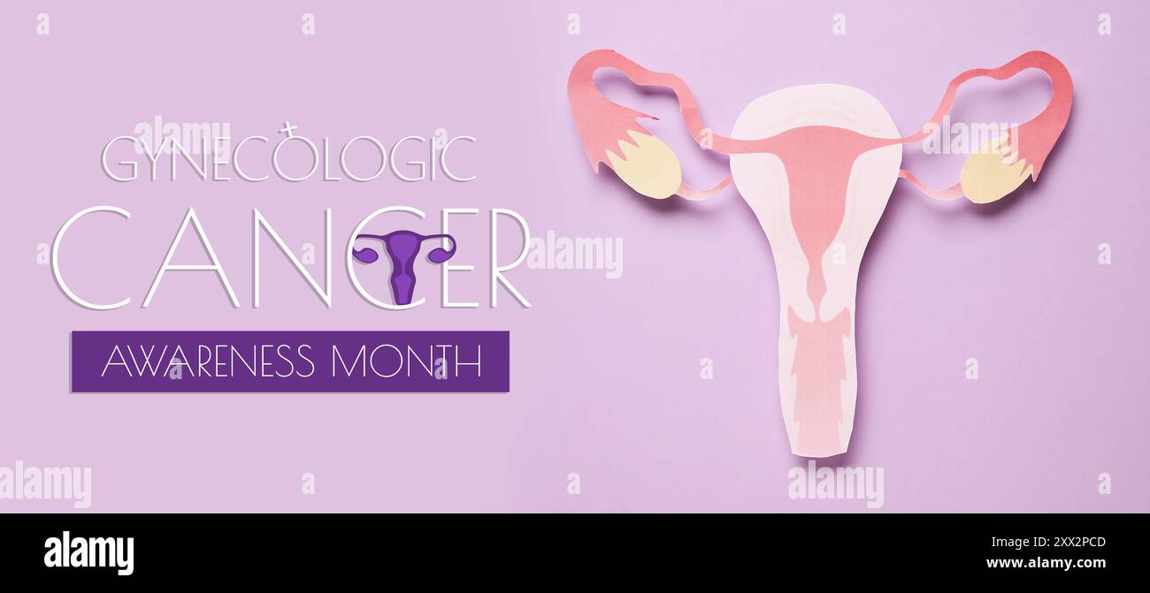 Awareness banner for Gynecologic Cancer Awareness Month with female ...