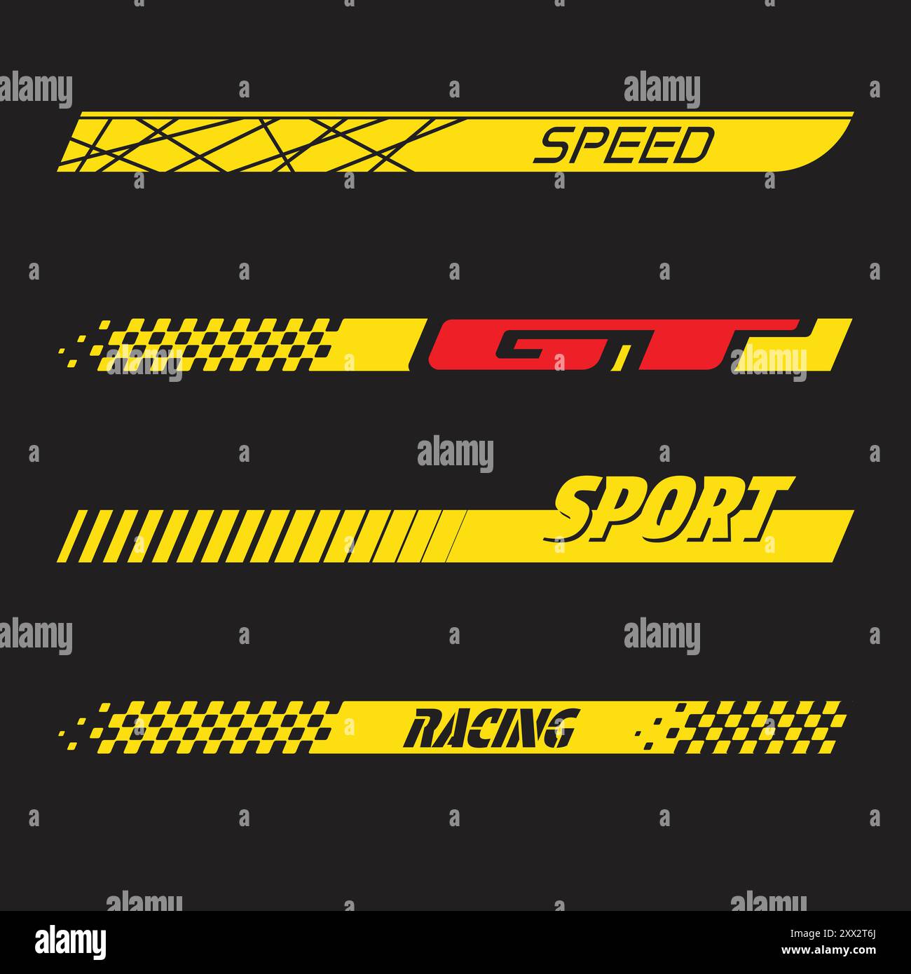 Sport yellow car decals set Stock Vector Image & Art - Alamy