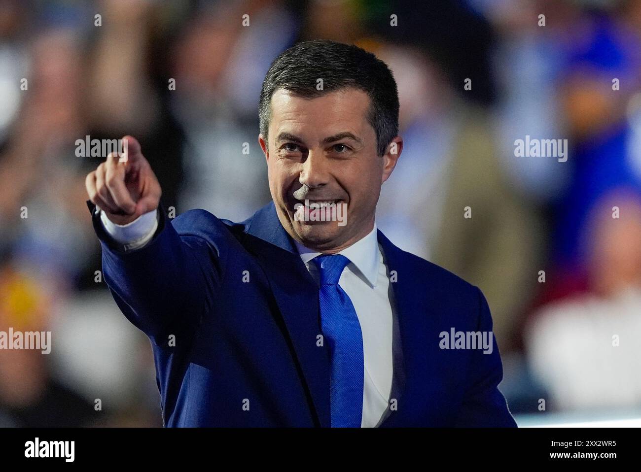 Transportation Secretary Pete Buttigieg speaks during the Democratic ...