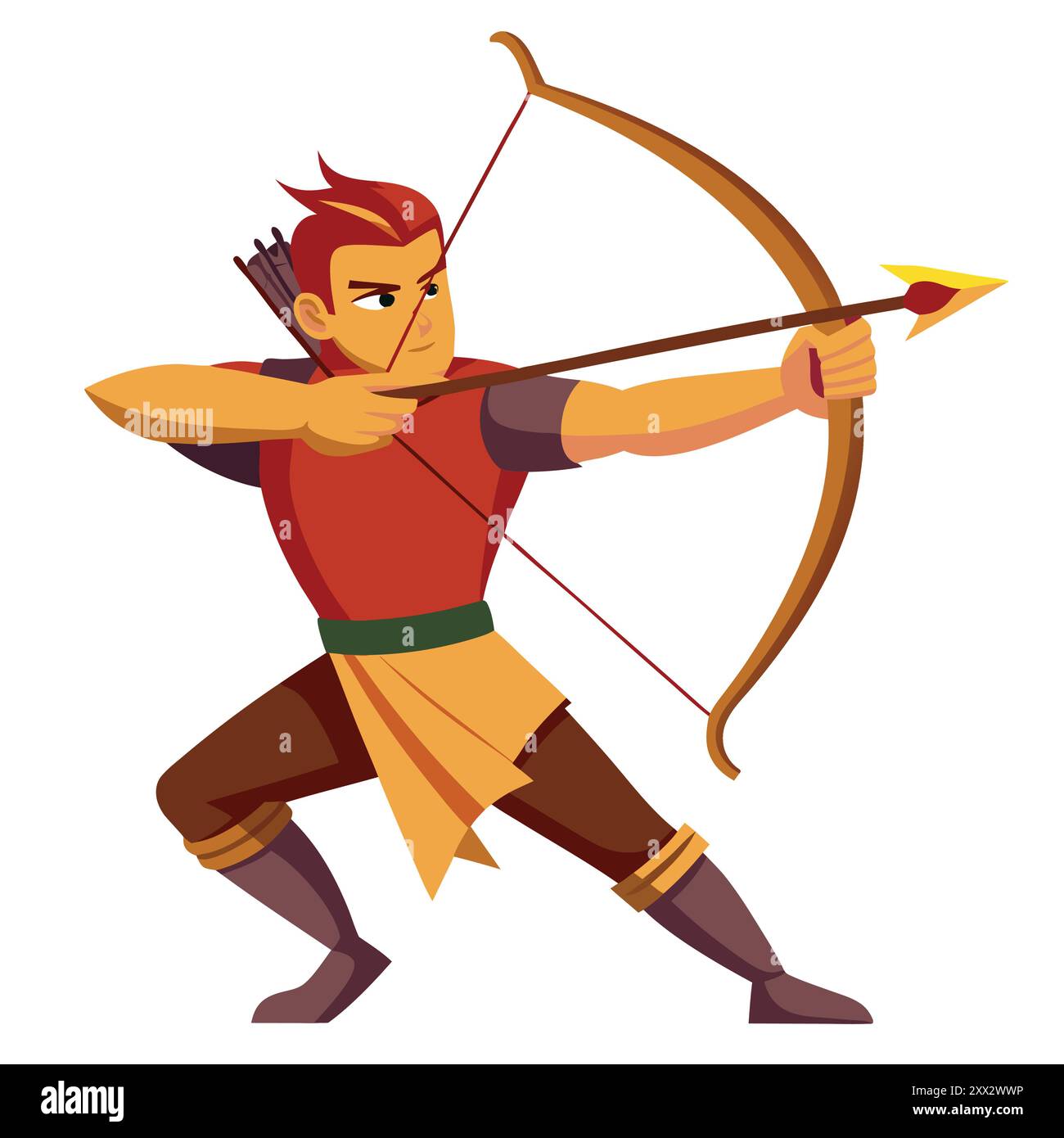Dynamic Archer Vector Illustration - Perfect Design for Archery and ...