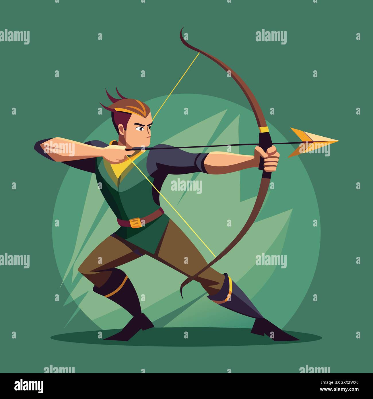 Dynamic Archer Vector Illustration - Perfect Design for Archery and ...
