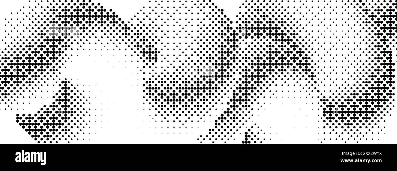 Pixelated curved gradient shape. Dotted dither undulate texture ...