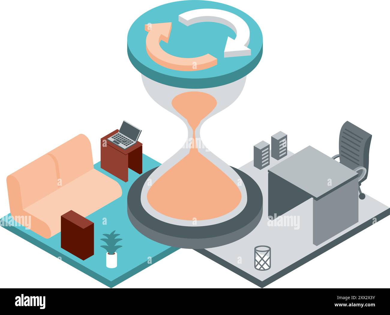 hybrid working remotely flexible time Stock Vector Image & Art - Alamy