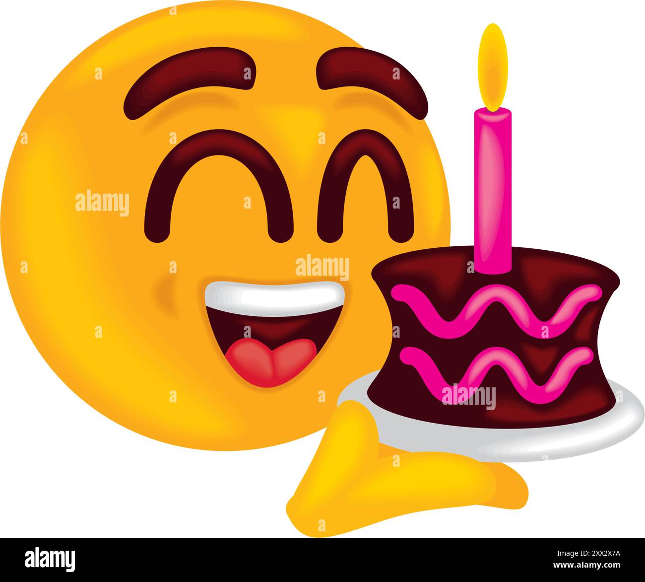 birthday emoji with cake Stock Vector Image & Art - Alamy