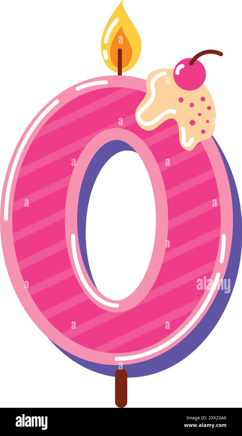 birthday candle number zero Stock Vector Image & Art - Alamy