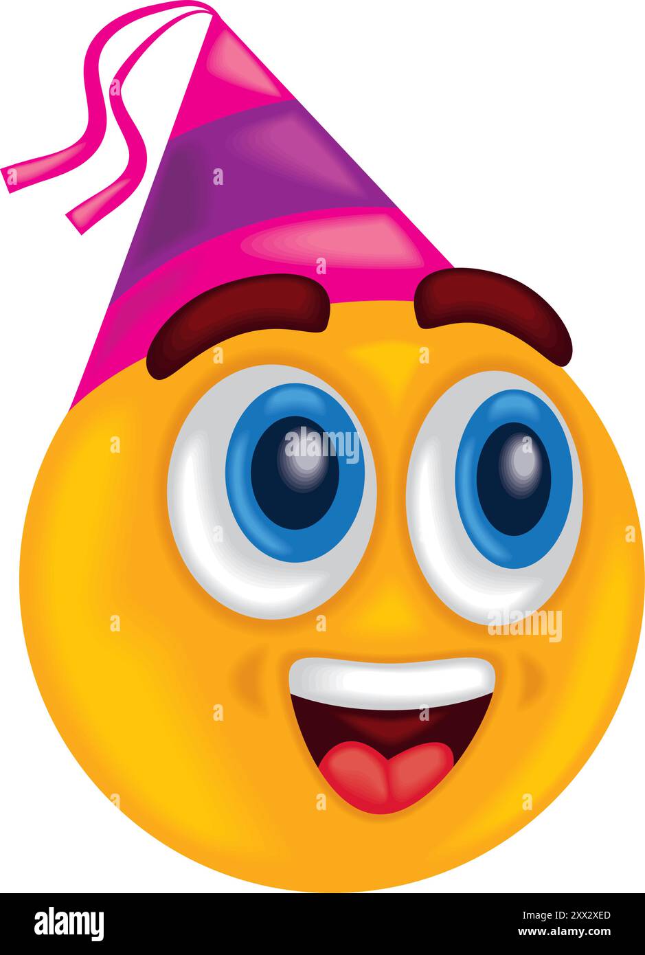 birthday emoji with hat Stock Vector Image & Art - Alamy