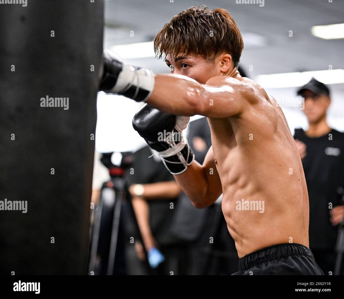 Naoya Inoue, world super bantamweight champion of Japan during a public ...