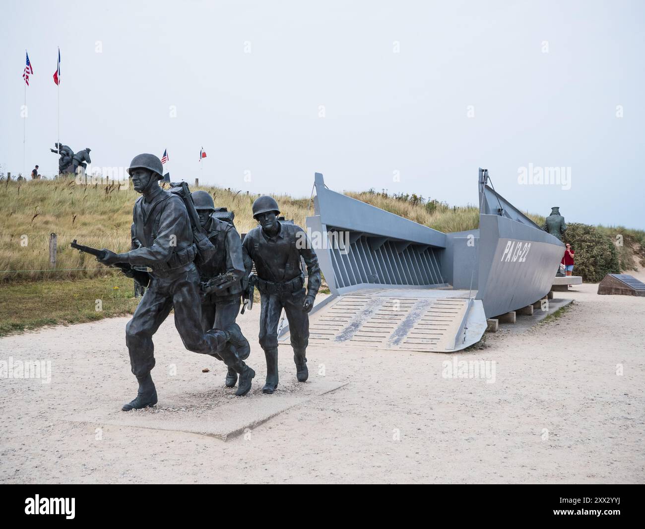 Utah beach, France: August 19th 2024: Infantry soldiers statue and ...