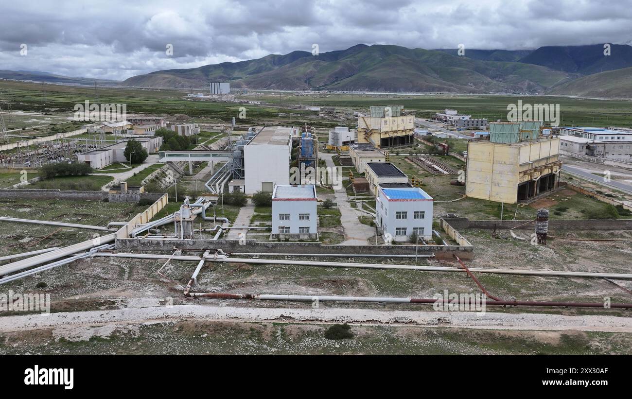 LHASA, CHINA - AUGUST 8, 2024 - The Yangbajing geothermal Power Station ...