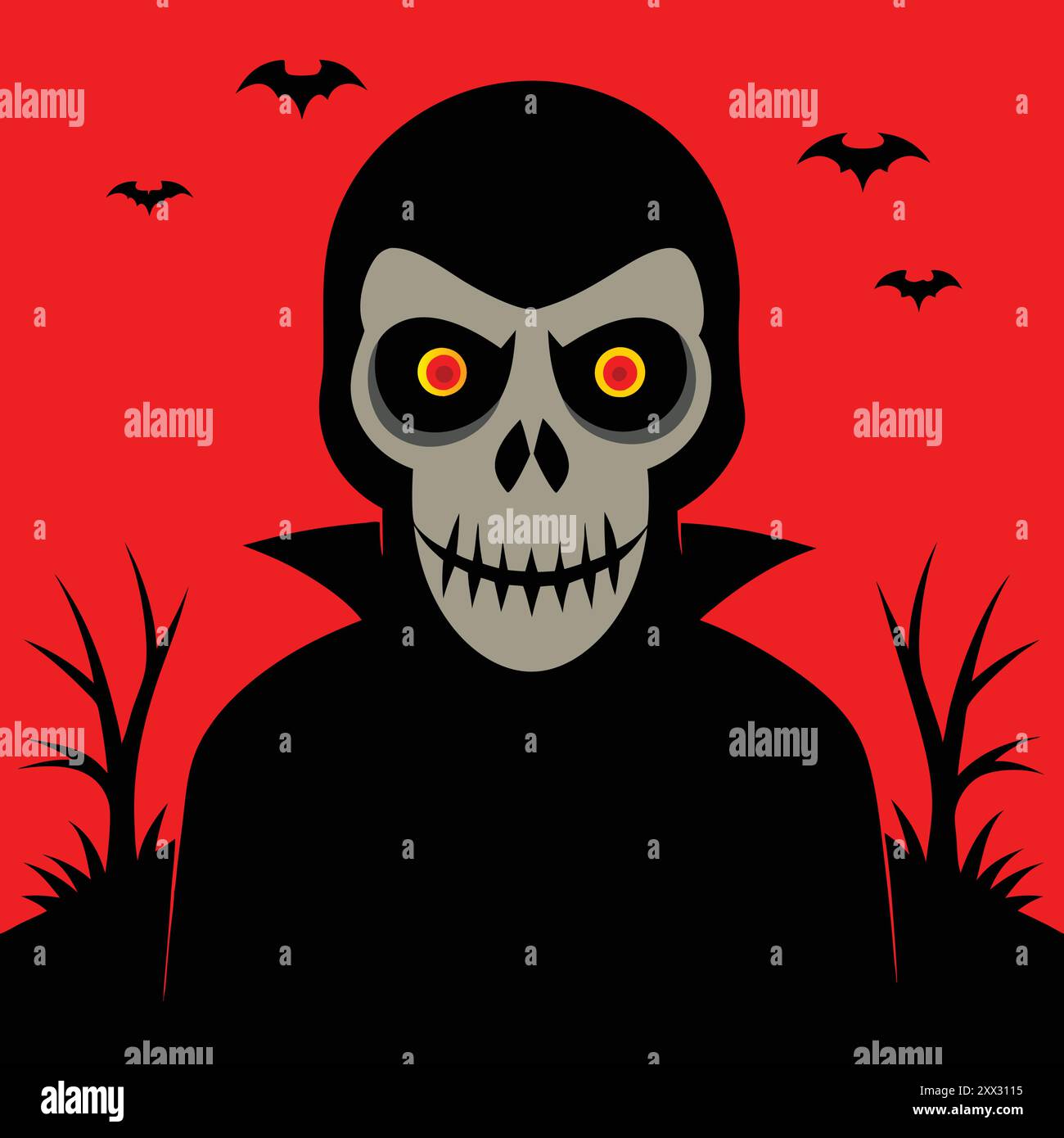 Halloween Scary Background Vector - Spooky Dark Night Scene for Haunted ...