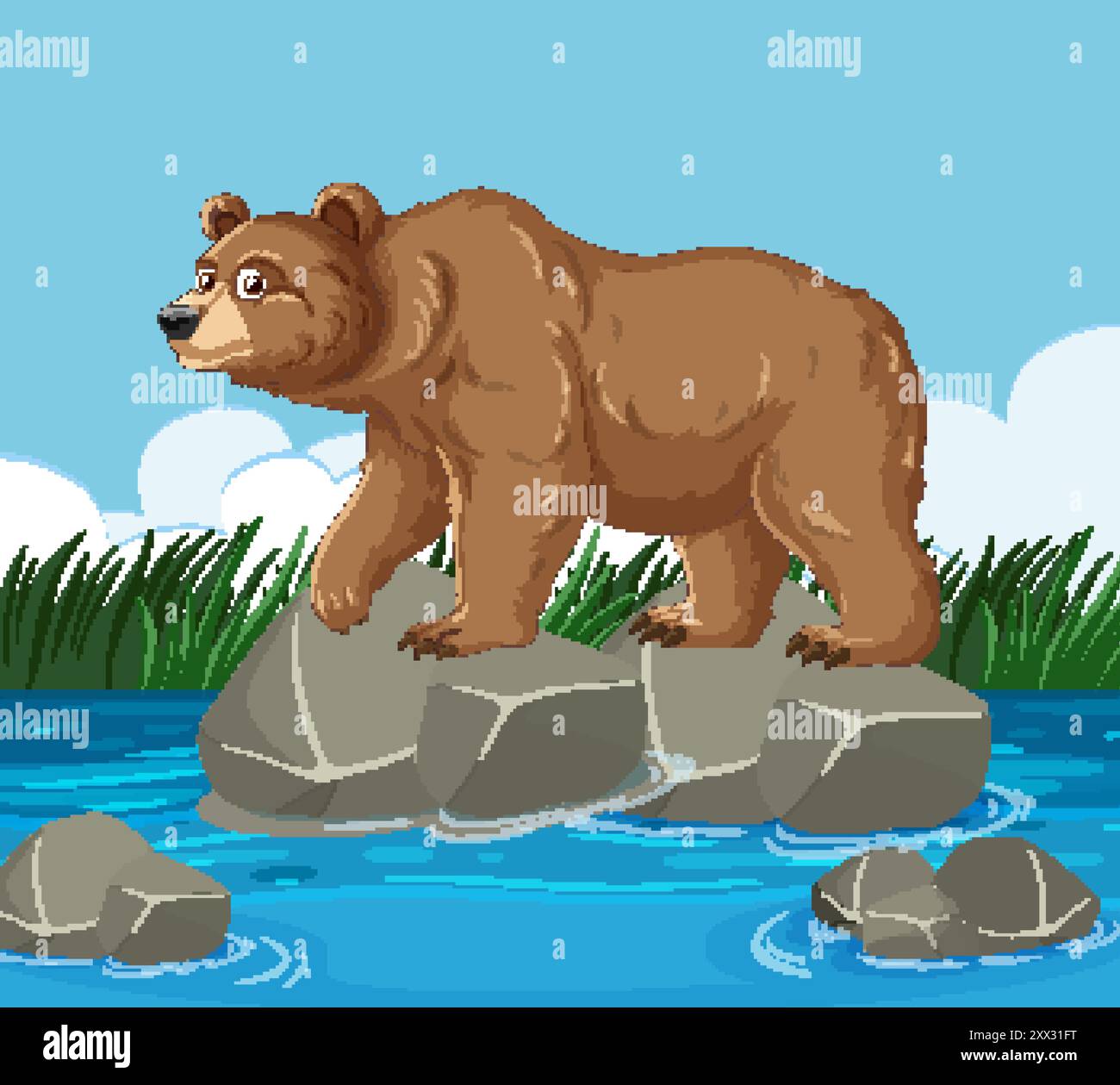 Riverbank rocks Stock Vector Images - Alamy