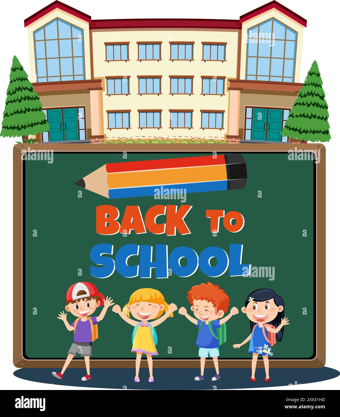 Students returning to school Stock Vector Images - Alamy