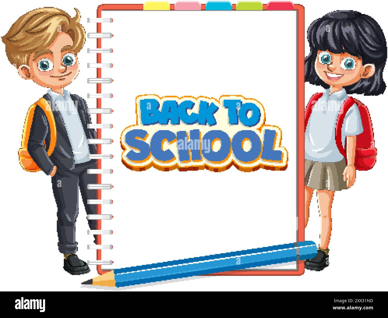 Children with backpacks Cut Out Stock Images & Pictures - Alamy