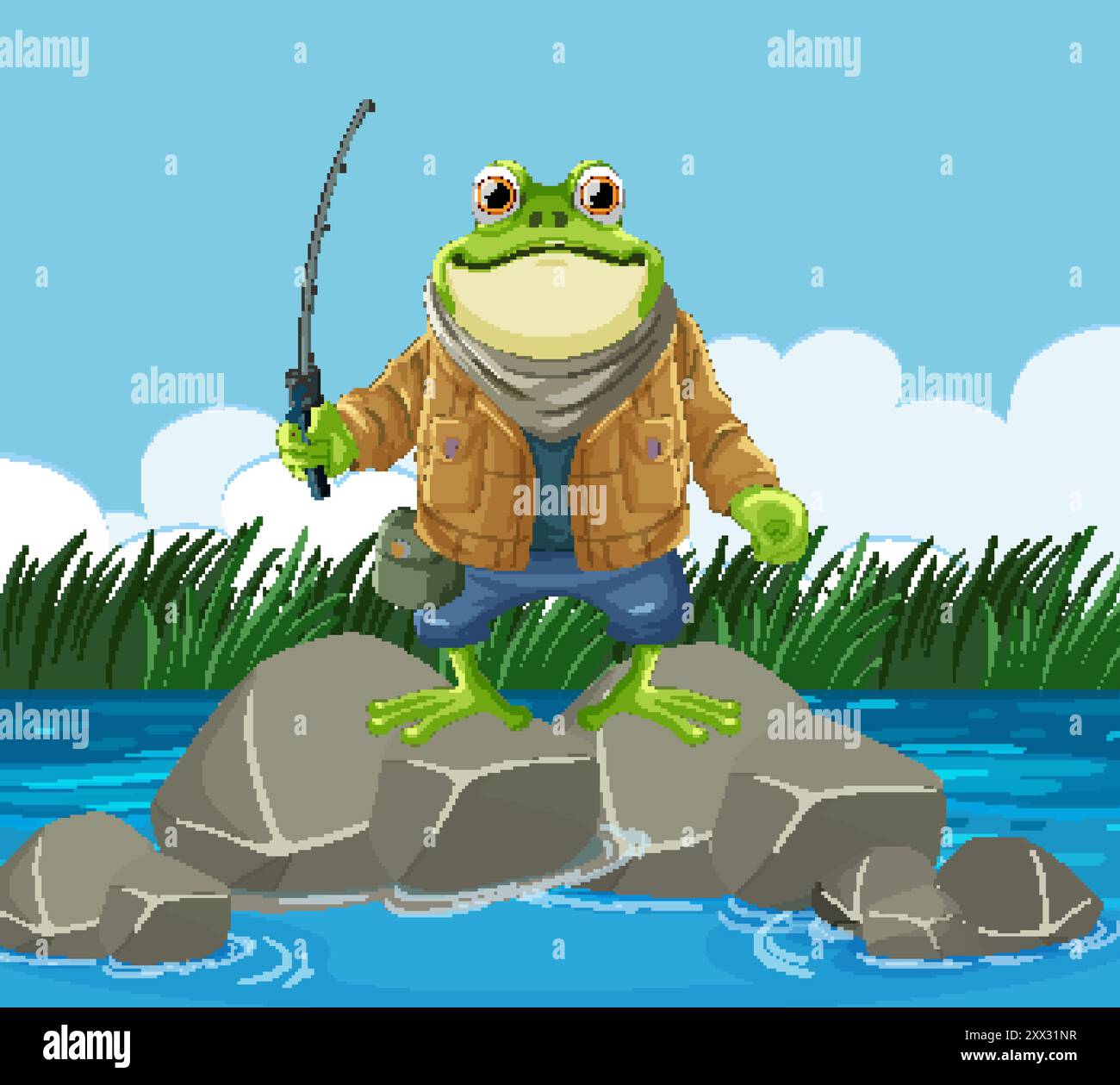 A fishing scene Stock Vector Images - Alamy
