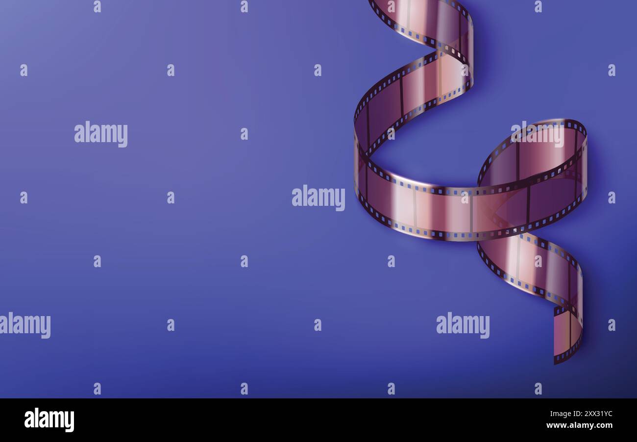 Cinematography banner with film and photography tape strip roll and ...