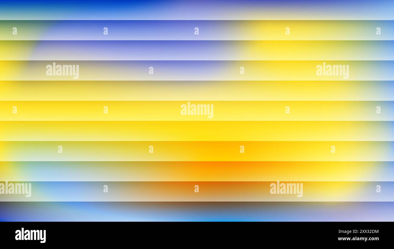 Neon blue yellow reeded glass 3D background. Glassmorphism colorful ...