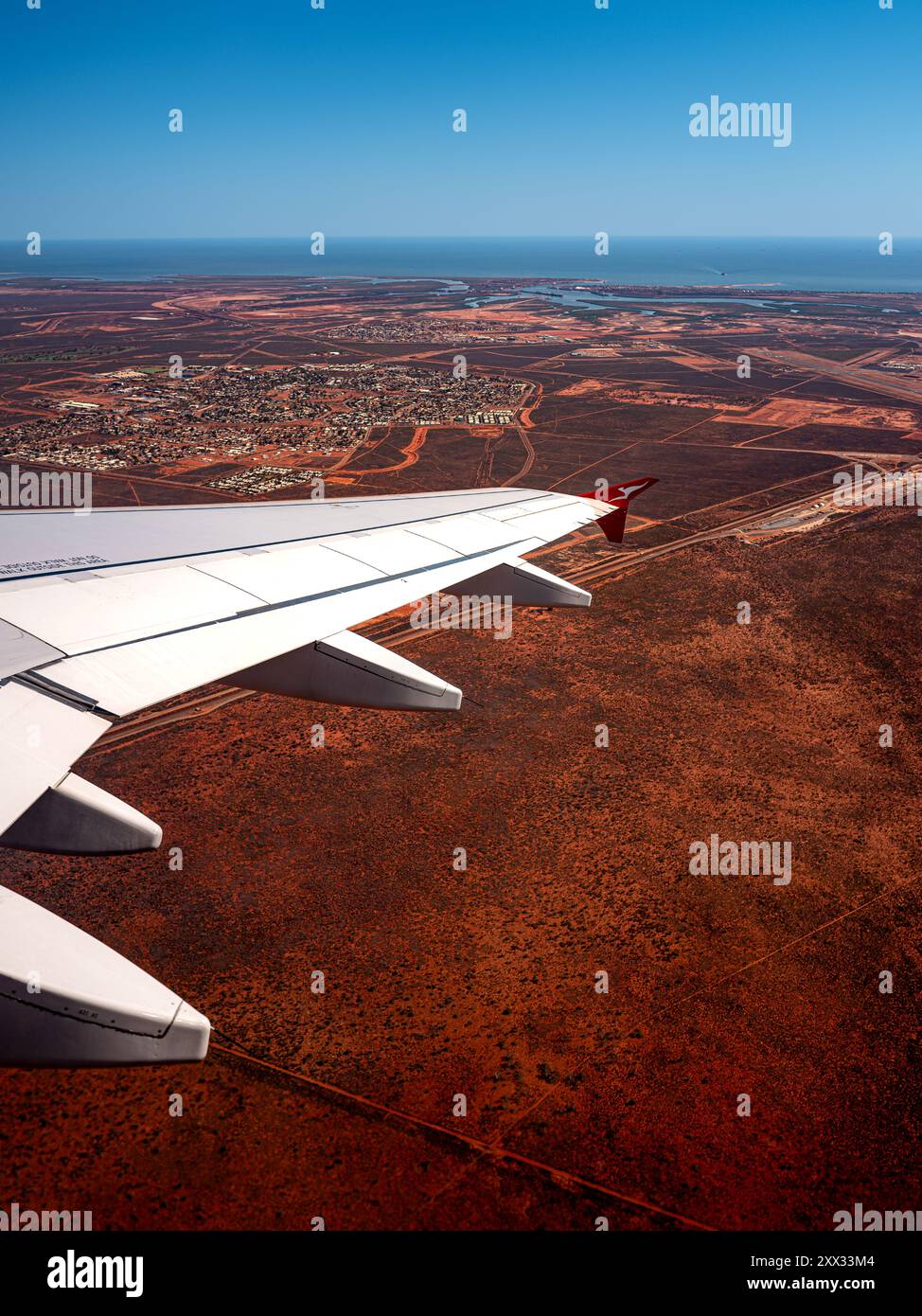 Aerial views of the Western Australian Outback heading towards Port ...