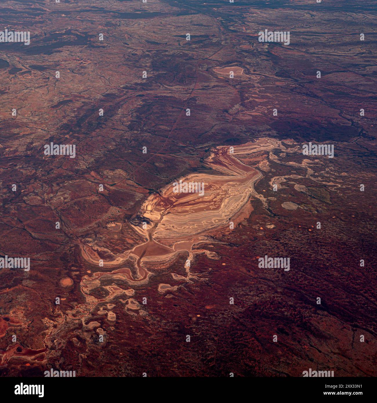 Aerial views of the Western Australian Outback heading towards Port ...
