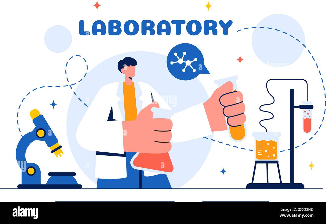 A Vector Illustration of a Laboratory Conducting Scientific Research ...