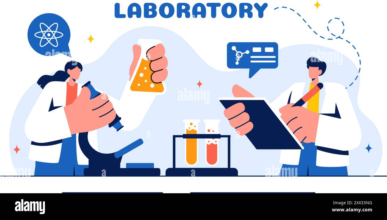 A Vector Illustration of a Laboratory Conducting Scientific Research ...