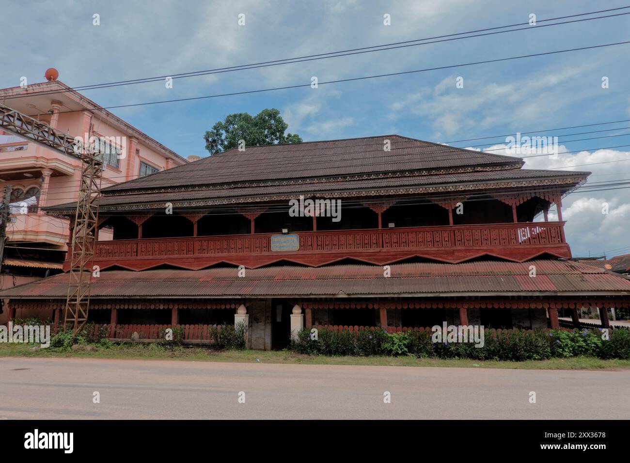 Tribal Museum with Tai Lue architecture in Muang Sing, Laos Stock Photo ...
