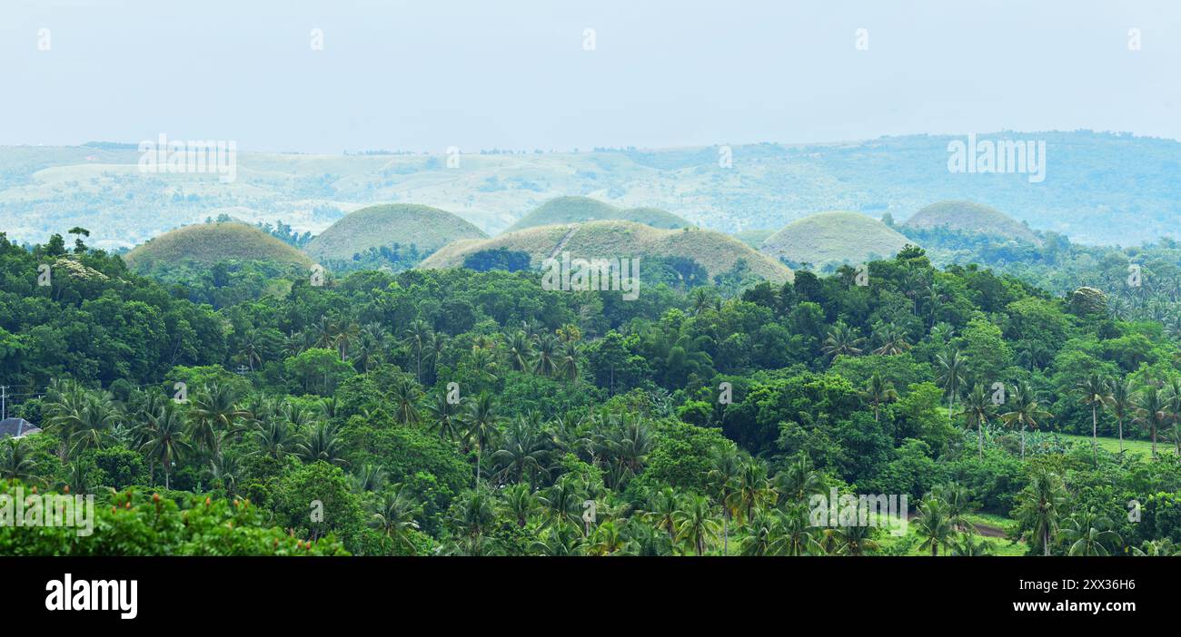 Panoramic view of the Chocolate Hills. Bohol, Philippines Stock Photo ...